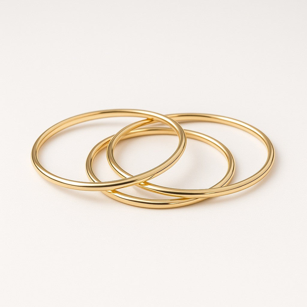 Rounded Stackable Bangles, Gold-Filled, Tarnish-Resistant – GG ChiChi ...